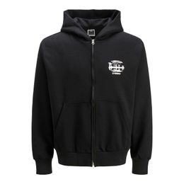 Jack & Jones Jack And Jones - Hoodie mit durchgehendem Rei&szlig;verschluss f&uuml;r Herren, Regul&auml;r (Schwarz)