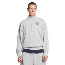 Under Armour - "Icon" Sweatshirt f&uuml;r Herren, mit kurzem Rei&szlig;verschluss, leger (Grau)