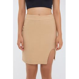 Nahtloser Saum Hohe Taille Rock mit Schlitz