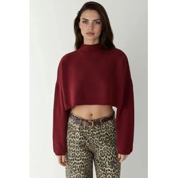 Hochgeschlossener Crop-Pullover