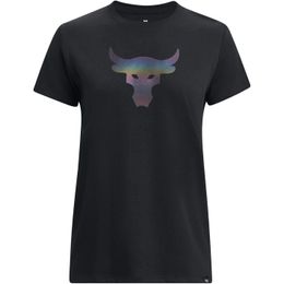Under Armour - "Project Rock" T-Shirt f&uuml;r Damen, Schwer (Schwarz)