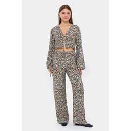 Tiermotiv V-Ausschnitt Hohe Taille Co-Ord Set