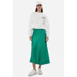 Hochgeschnittener Satin-Midi-Rock