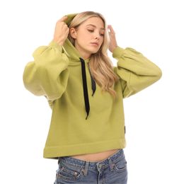 Levi's Levis - Kapuzenpullover f&uuml;r Damen, leger, Ballon&auml;rmel (Moosgr&uuml;n)