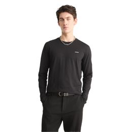 Hugo - "Derol" T-Shirt f&uuml;r Herren, Baumwolle, Lang&auml;rmlig (Schwarz)
