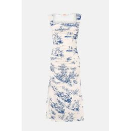 &Auml;rmelloses bedrucktes Midikleid