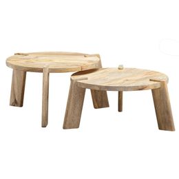 Wohnling WL6.344 Design Couchtisch (2er Set) Mango 53 cm x 53 cm x 32 cm