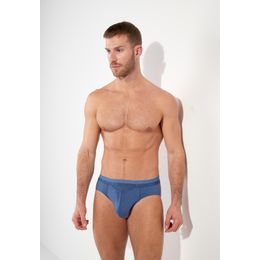 Minislip HOM "HO1", Herren, Gr. L, blau (jeans blau), Obermaterial: 65% Baumwolle, 22% Modal, 13% Elasthan, unifarben, Unterhosen, bequem, weich, eng, elastisch, basic, breiter Bund, Baumwollmix