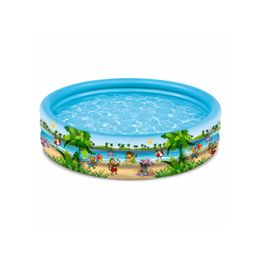 Happy People Planschbecken Summer Friends 150 x 25 cm, aufblasbarer 3-Ring Kinderpool f&uuml;r Garten und Sommer