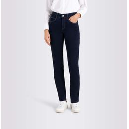5-Pocket-Jeans MAC "Angela", Damen, Gr. 46, L&auml;nge 30, blau (dunkelblau rinsed), Denim/Jeans, Obermaterial: 98% Baumwolle, 2% Elasthan, clean, figurbetont, Jeans 5-Pocket-Jeans, Die Schmale