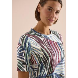 Print-Shirt Cecil, Damen, Gr. XL (44), palm breeze gr&uuml;n, Stoff, 65% Polyester, 35% Viskose, bedruckt, comfort fit normal, Rundhals, normaler Saum, Shirts, mit allover Print