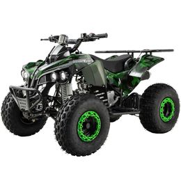 Actionbikes Motors Benzin-Jugend-Quad S-10, 125ccm, ATV, Gep&auml;cktr&auml;ger, Not-Aus-Leine, Halbautomatik, Scheibenbremse (lackiert Camouflage)