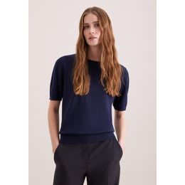 Strickpullover Seidensticker, Damen, Gr. S, navy, 90% Wolle, 10% Seide, unifarben, regular fit, Rundhals, Pullover Strickpullover, Sweater Uni