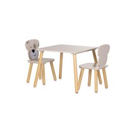 Chipolino Kinder Tischset Holztisch, 2 Holzst&uuml;hle, Kindersitzgruppe, 3-teilig beige