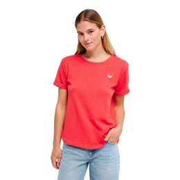 T-Shirt Roxy "Oceanwave Regular Emby", Damen, Gr. L, hibiscus, Obermaterial: 60% Baumwolle, 40% Polyester., Shirts T-Shirt