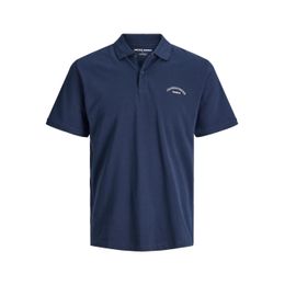 Jack & Jones Poloshirt JACK & JONES "JJCOLLEGE LOGO POLO SS", Herren, Gr. M, navy blazer, Jersey, Obermaterial: 100% Baumwolle, unifarben, regular fit, Shirts