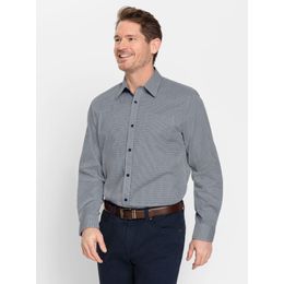 Langarmhemd Marco Donati, Herren, Gr. 39/40, Normalgr&ouml;&szlig;en, blau (marine, kariert), 100% Baumwolle, gemustert, kariert, klassisch, Hemden