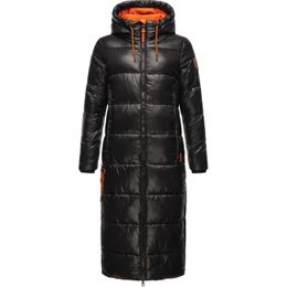 Steppmantel Navahoo "Schmuseengel", Damen, Gr. M (38), schwarz, Obermaterial: 100% Nylon. Futter: 100% Polyester. Wattierung: 100% Polyester. &Auml;rmelfutter: 100% Polyester, gerade wadenlang, &Auml;rmel ohne &Auml;rmelschlitz Rippstrickb&uuml;ndchen mit Windstopper, M&auml;ntel Steppmantel, warm gef&uuml;tterte Winter Steppjacke mit Kontrastdetails