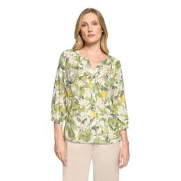 Schlupfbluse Cartoon "Damen mit Knopfleiste", Damen, Gr. 34, cream, gr&uuml;n, Obermaterial: 100% Viskose, l&auml;ssig geschnitten normal, Rundhals, Blusen Schlupfbluse