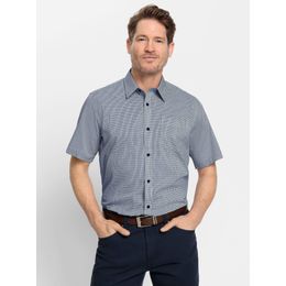 Kurzarmhemd Marco Donati, Herren, Gr. 43/44, Normalgr&ouml;&szlig;en, blau (marine, kariert), 100% Baumwolle, gemustert, kariert, klassisch, Hemden