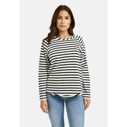 Smith & Soul Rundhalsshirt SMITH & SOUL, Damen, Gr. L, schwarz, Single Jersey, Material: 100% Baumwolle, gestreift, slim fit normal, Rundhals, Raglan&auml;rmel offene Kante, Shirts Rundhalsshirt, mit offenen Kanten