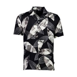 Kurzarmhemd Junk De Luxe "Freizeithemd (Kurzarm) Relaxed Fit", Herren, Gr. L, Normalgr&ouml;&szlig;en, schwarz, Obermaterial: 53% Baumwolle, 47% Lyocell (TENCEL&trade;), Hemden