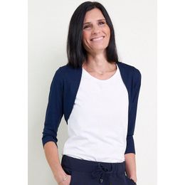 Shirtjacke Seidel Moden, Damen, Gr. 42, schwarz, Jersey, Obermaterial: 95% Viskose, 5% Elasthan, kontrastfarbene Details, figurbetont normal, Rundhals, eingesetzt abgesteppt, Shirts Shirtjacke, mit 3/4 &Auml;rmeln, MADE IN GERMANY