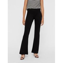 V&eacute;ro Moda Bootcuthose VERO MODA "VMKAMMA", Damen, Gr. S (36), L&auml;nge 32, schwarz, Milano Rib, Obermaterial: 65% Viskose, 30% Nylon, 5% Elasthan, unifarben, ausgestellt lang, Hosen