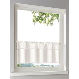 Querbehang HEINE HOME Gr. 1, sanftes wei&szlig;, B:90cm H:30cm, Polyester, Gardinen