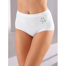 Taillenslip, Damen, Gr. 38, 4 Stk., wei&szlig;, 95% Baumwolle, 5% Elasthan, Unterhosen Taillenslip