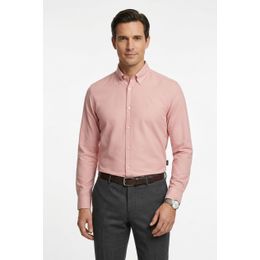 Businesshemd BOSS "ROAN", Herren, Gr. M, N-Gr, rosa (light, pastel pink686), Web, Obermaterial: 100% Baumwolle, unifarben, slim fit h&uuml;ftbedeckend, 1-Knopf-Manschette mit Schlitz, Hemden, Langarm, Button-Down-Kragen, slim fit