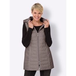 Steppweste Classic Basics, Damen, Gr. 38, grau (taupe), 100% Polyester, Wattierung:100% Polyester, unifarben, Westen Steppweste