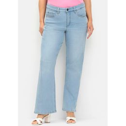 sheego Damen Bootcut-Jeanslight blau, denim, Gr. 58, unifarben, 98% Baumwolle, 2% Elasthan, Jeans