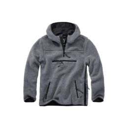 Anorak Brandit "Brandit Herren Teddyfleece Worker Pullover", Herren, Gr. 6XL, anthrazit, 100% Polyester, unifarben, normal, ohne Ausschnitt, Jacken