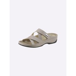 Waldl&auml;ufer Pantolette WALDL&Auml;UFER, Damen, Gr. 36, beige, Leder, Schuhe Pantolette