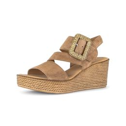 Keilsandalette Gabor "Keilsandalette", Damen, Gr. 38,5, braun, Schuhe