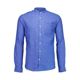 Leinenhemd LINDBERGH "Leinenhemd (Langarm) Relaxed Fit", Herren, Gr. L, Normalgr&ouml;&szlig;en, clear blau, Obermaterial: 55% Leinen, 45% Baumwolle, Hemden