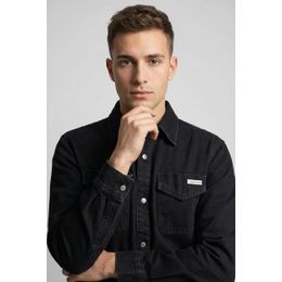 Jeanshemd Calvin Klein Jeans "90S BLACK STONE", Herren, Gr. M, N-Gr, jackson schwarz stone, Denim/Jeans, Obermaterial: 100% Baumwolle, unifarben, regular fit normal, Rundhals, eingesetzt angesetztes B&uuml;ndchen, Hemden Jeanshemd, Regular fit mit aufgesetzten Brusttaschen