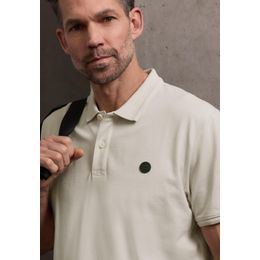 Poloshirt Street One MEN, Herren, Gr. L (42), beige (sandwei&szlig;), Web, 95% Baumwolle, 5% Elasthan, unifarben, comfort fit normal, hoch geschlossener Ausschnitt, normaler Saum, Shirts, aus Baumwolle mit Stretchante