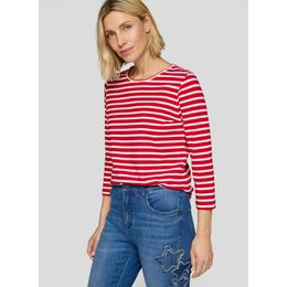3/4-Arm-Shirt Rabe, Damen, Gr. 38, mohn, Jersey, Obermaterial: 92% Baumwolle, 8% Elasthan, gestreift, regular fit h&uuml;ftbedeckend, Rundhals, gerader Abschluss, Shirts 3/4-Arm-Shirt, in Streifen-Optik