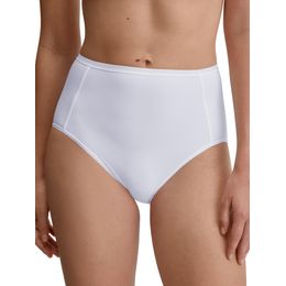 High-Waist-Slip Calida "Sleek Skin", Damen, Gr. L (48/50), wei&szlig;, Microfaser, Obermaterial: 73% Polyamid, 27% Elasthan, k&ouml;rpernah, Unterhosen, elastischer Bund, hoher Schnitt, Single Jersey