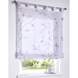 Raffrollo HEINE HOME Gr. 1, grau (sanftes wei&szlig;, taupe), B:45cm H:140cm, Raffrollos