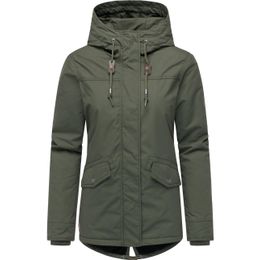 Winterjacke Ragwear "Parkker Warm YOUMODO", Damen, Gr. 4XL (48), olivgr&uuml;n, Obermaterial: 65% Polyester, 35% Baumwolle. Innenfutter: 100% Polyester. Wattierung: 100% Polyester, figurumspielend Po-bedeckend, hoch geschlossener Ausschnitt, eng Rippstrickb&uuml;ndchen verstellbar, Jacken Winterjacke, Winter Parka mit kuscheligem Teddy-Innenfutter
