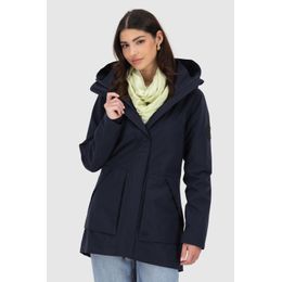 alife and kickin Outdoorjacke ALIFE & KICKIN "ArlettaAKA", Damen, Gr. L, marine, Web, Obermaterial: 100% Polyester, unifarben, figurbetont Po-bedeckend, ohne Ausschnitt, Jacken Outdoorjacke, mit Kapuze und in figurbetontem Fit
