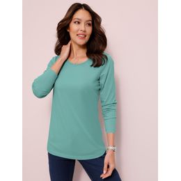Langarmshirt Classic Basics "Shirt", Damen, Gr. 40, gr&uuml;n (salbei), 100% Baumwolle, unifarben, Rundhals, Shirts Langarmshirt