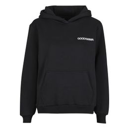 Kapuzenpullover MISS TEE "Miss Tee Back Around Ladies Fluffy Hoody", Damen, Gr. L, schwarz, 70% Baumwolle, 30% Polyester, mehrfarbig, loose fit, ohne Ausschnitt, Pullover Kapuzenpullover