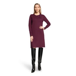 Strickkleid Betty Barclay "Damen mit Schleifenknoten", Damen, Gr. 42, Normalgr&ouml;&szlig;en, schwarz aubergine, Strick, Obermaterial: 55% Viskose, 30% Polyester, 15% Polyamid, figurumspielend lang, Rundhals, Kleider Strickkleid