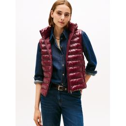 Steppweste Tommy Hilfiger "LW PADDED SLIM VEST", Damen, Gr. XXXL(46), rot (deep burgundy), Steppware, Obermaterial: 100% Nylon, unifarben, slim fit h&uuml;ftlang, Westen Steppweste, leicht gl&auml;nzende Oberfl&auml;che