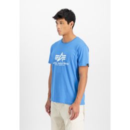 T-Shirt Alpha Industries "Basic T-Shirt BL", Jungen, Gr. L, blau (mediteranian blau), Obermaterial: 100% Baumwolle, Shirts T-Shirt