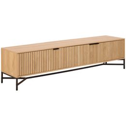 Lowboard Jaipur, Natur, Schwarz, Metall, Holzwerkstoff, 176.4x45x40 cm, Typenauswahl, Wohnzimmer, Wohnw&auml;nde, Lowboards